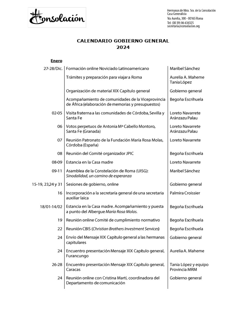 Calendario GG 2024 | PDF | Finanzas y dinero