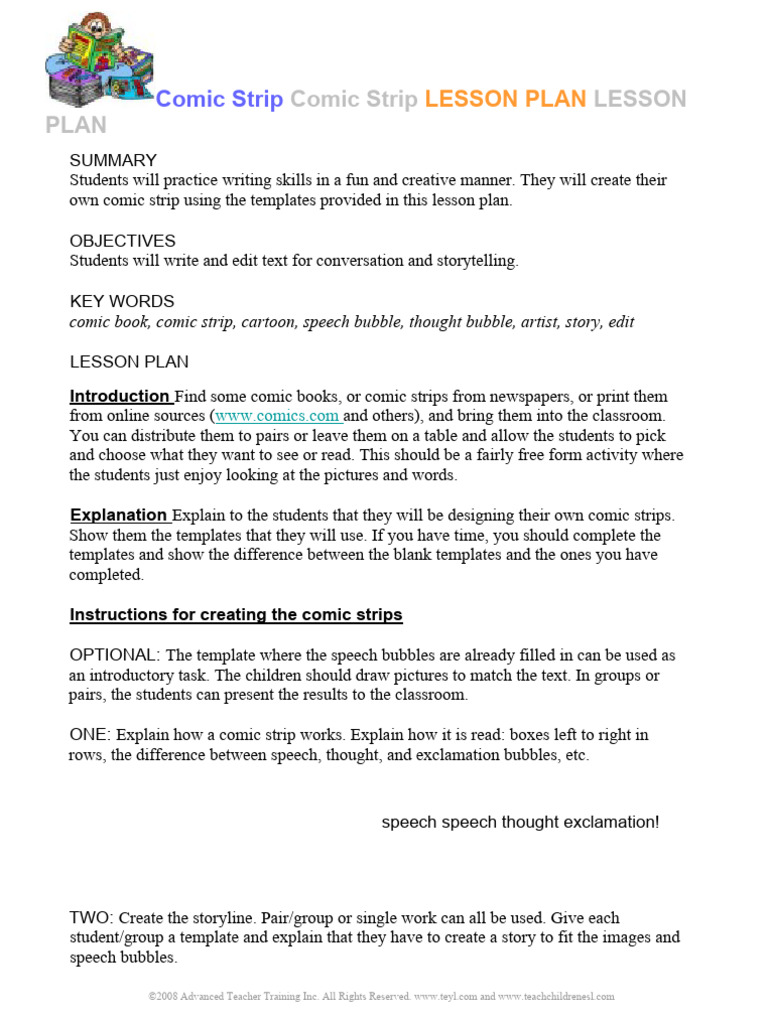 Comic Strip | PDF | Comic Strips | Lesson Plan