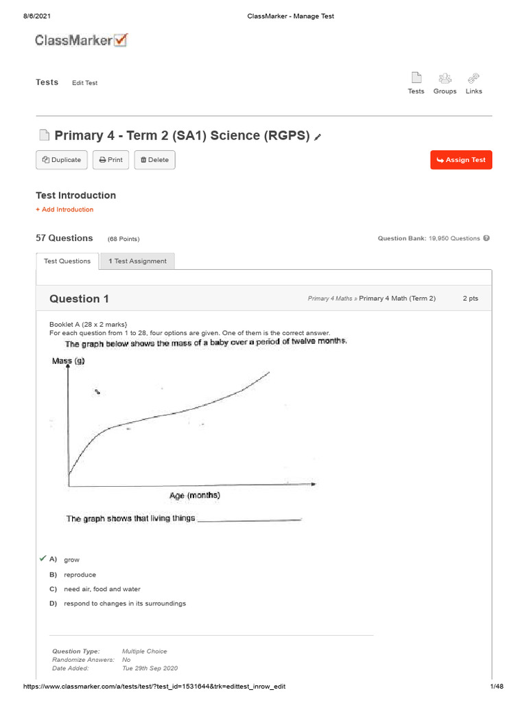 P4 Science T2 - RGPS Answers - Compressed - 1628587325 | PDF | Multiple Choice