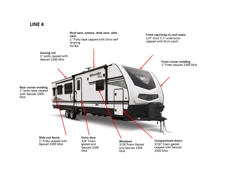 Winnebago Butyl and Sealant Diagram For Units | PDF