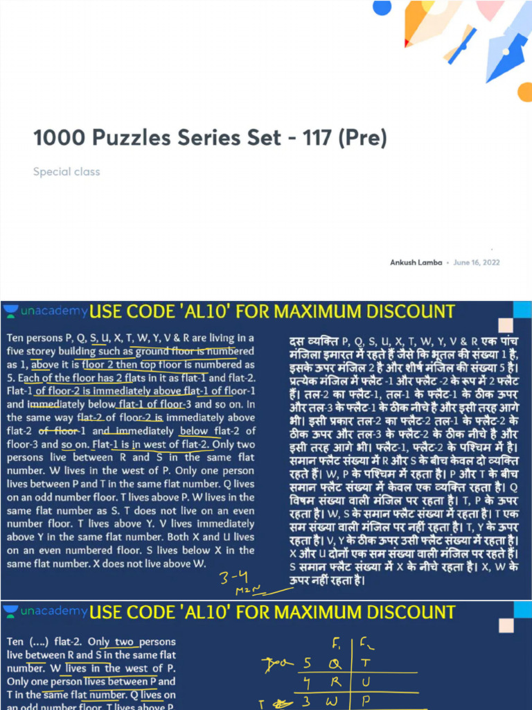 1000 Puzzles Series Set 117 Pre With Anno | PDF