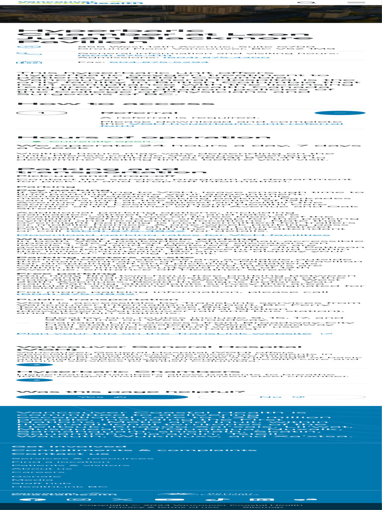 Hyperbaric Chamber at Leon Judah Blackmore Pavilion Vancouver Coastal ...