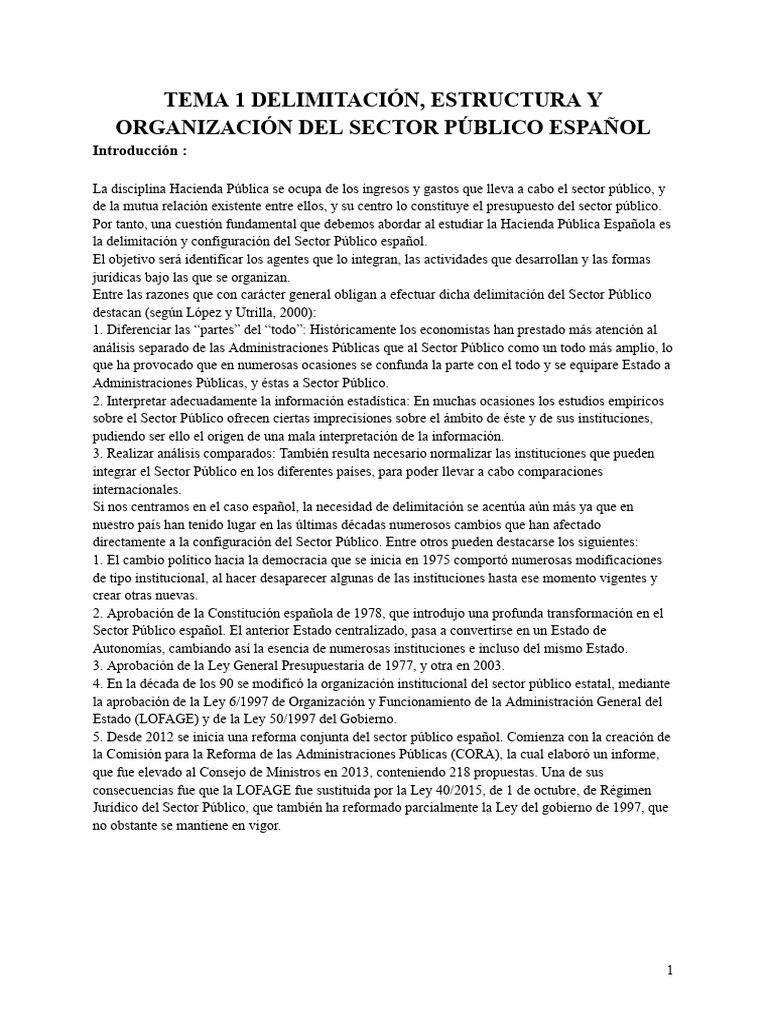 He Tema 1 | Descargar gratis PDF | Gobierno | Administración Pública