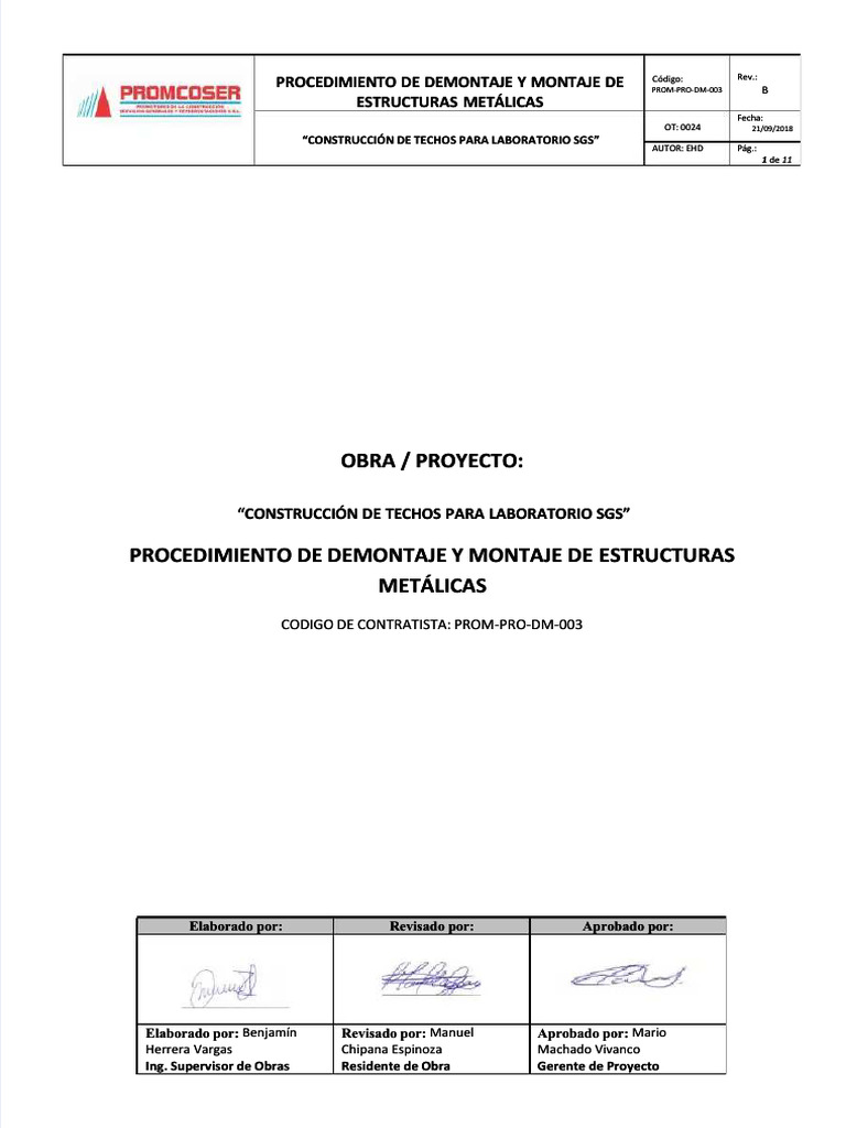 PDF Pets Prom Pro DM 003 Desmontaje y Montaje de Estructuras Metalicas - Compress | PDF | Mac OS ...
