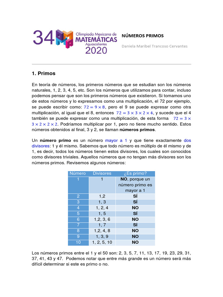 PRIMOS peimos consecutivos | Descargar gratis PDF | Número primo | Matemáticas