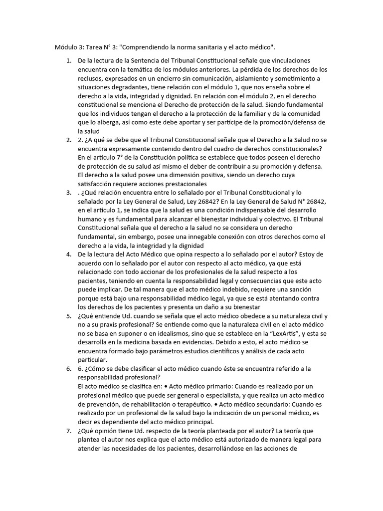Tarea 3 | PDF | Médico | Constitución