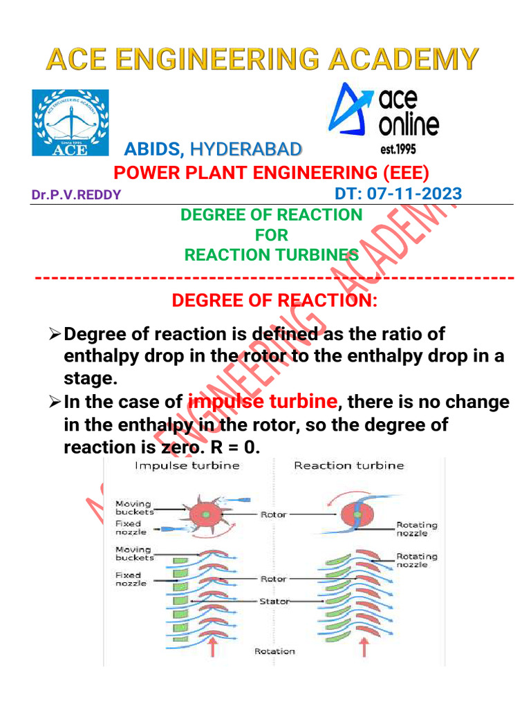 21) Degree of Reaction of Reaction Turbibes Dated 08-11-2023 | PDF ...