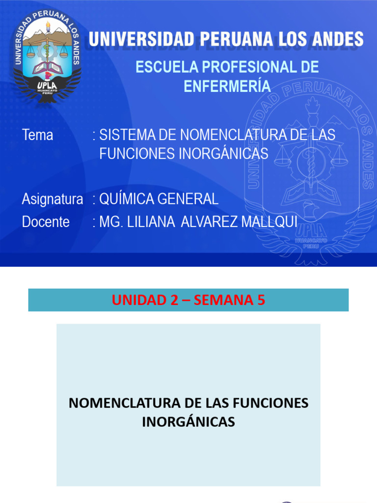 Diapositivas Semana 05 Funciones Inorgánicas | PDF | Hidróxido | Ácido
