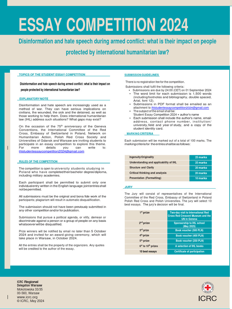 Poland Essay Competition 2024 Final | PDF | International Humanitarian ...