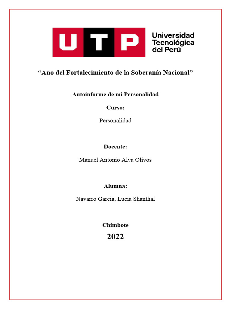 Autoinforme sobre Personalidad y Heredabilidad | PDF | Culpa (emoción)