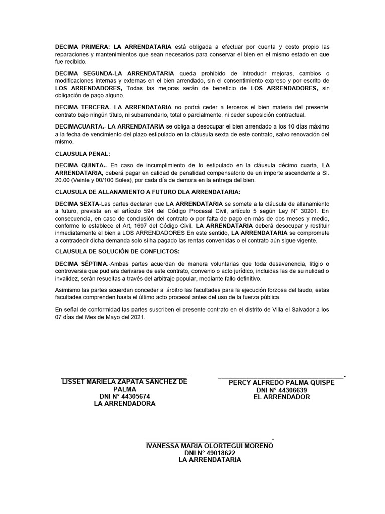 Contrato de Departamento Definitivo | Descargar gratis PDF | Derecho civil (sistema legal ...