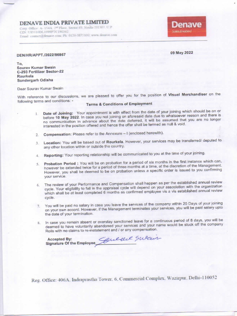 Sourav Joining Letter | PDF