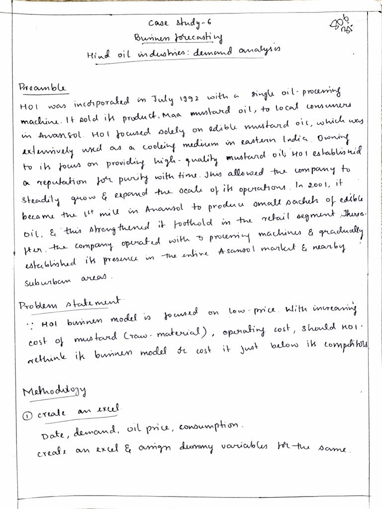 Business Forecasting Case Study MBA | PDF
