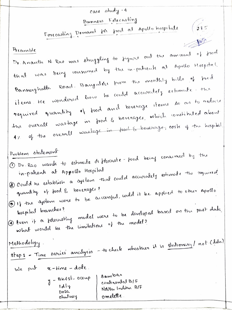 Business Forecasting Case Study MBA | PDF