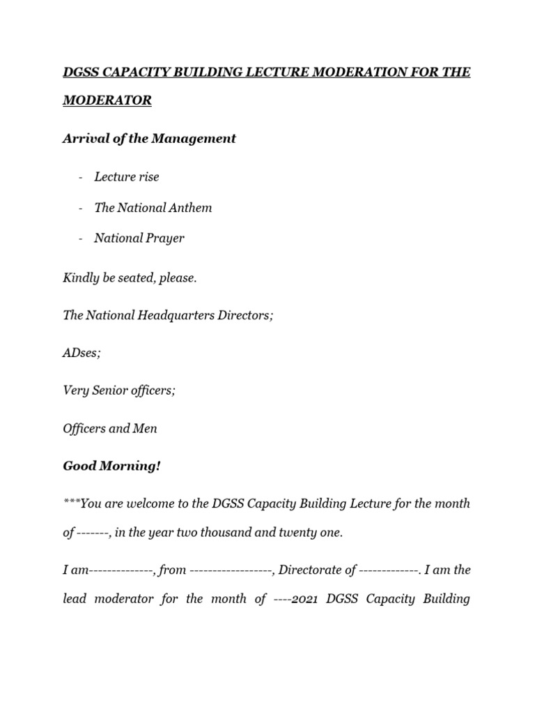 Moderators, Anchors Templates | PDF