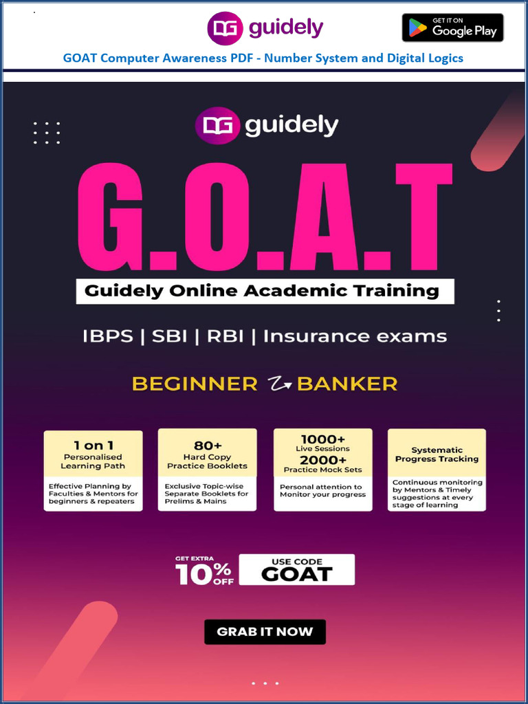 3 GOAT Computer Awareness PDF - Number System and Digital Logics | PDF ...