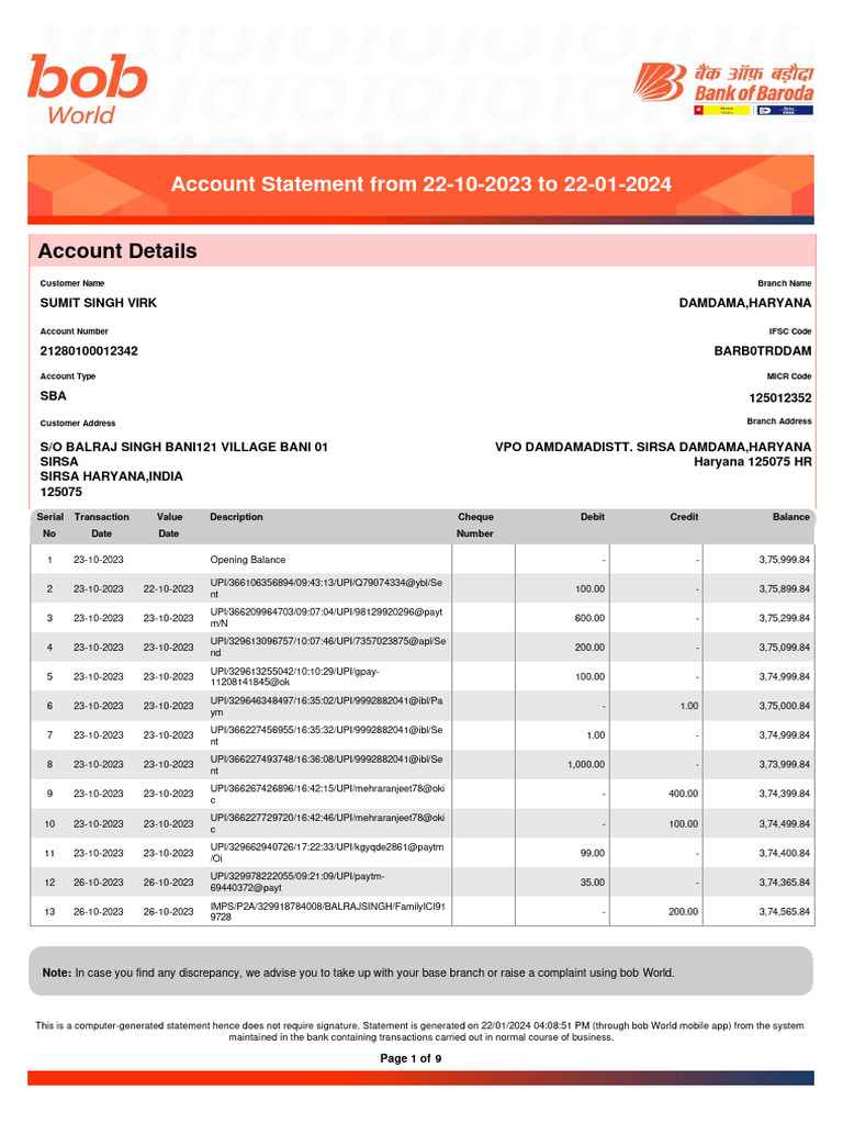 Statement 2 | PDF | Debits And Credits | Cheque