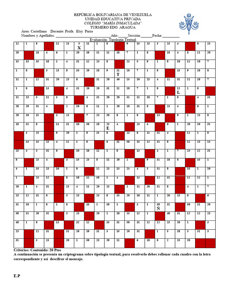 Criptograma 2do Año | PDF
