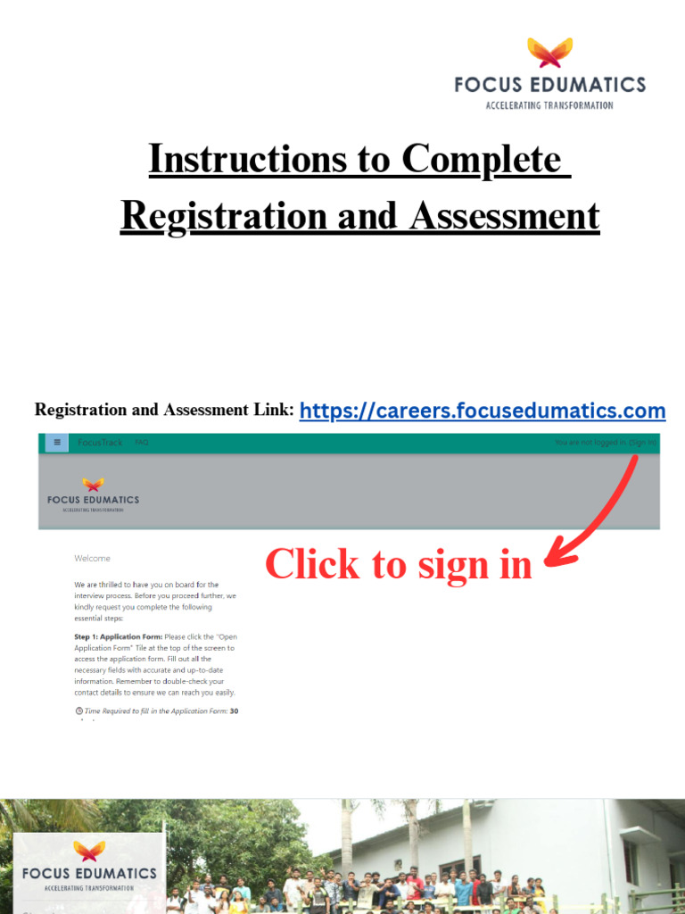 o complete Registration & Assessment | PDF