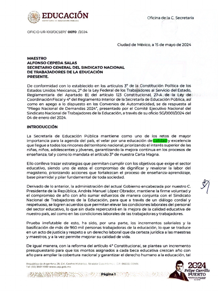 Incremento Salarial 2024 | PDF