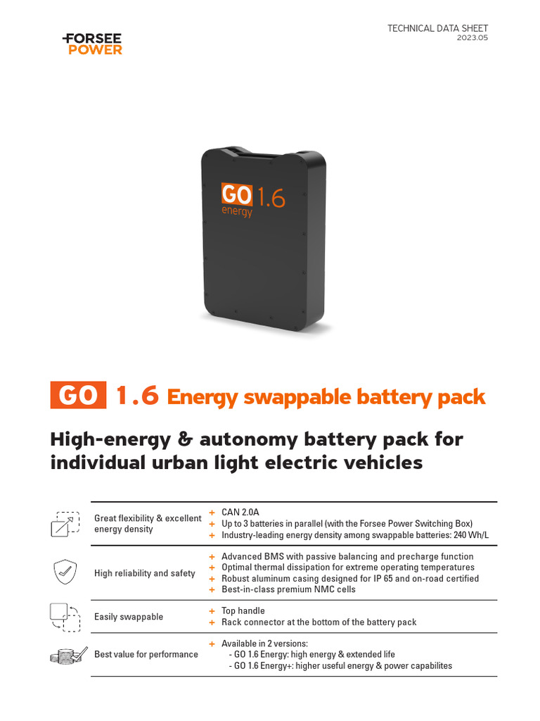 2023 05 - Forsee Power - Data Sheet - GO 1.6 Energy - EN | Download ...