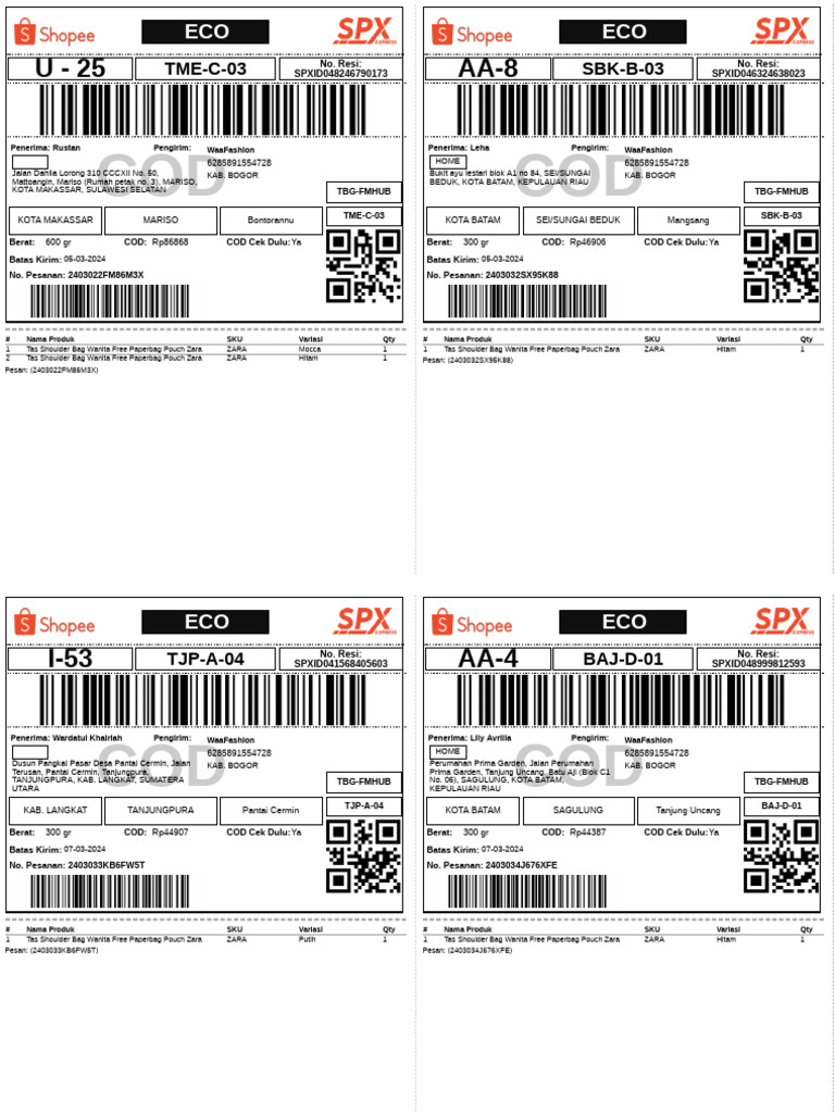 Label Pengiriman - Hemat - 4 | PDF