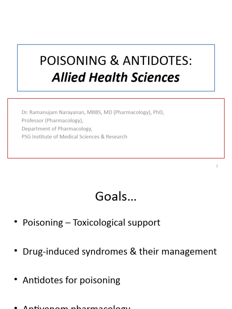 Poisoning Antidotes | PDF | Medical Specialties | Clinical Medicine