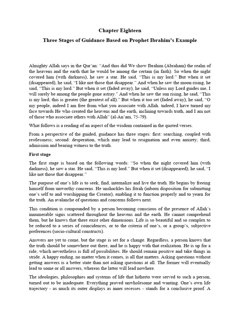 18 Three Stages of Guidance Based On Prophet Ibrahim | PDF | God In ...