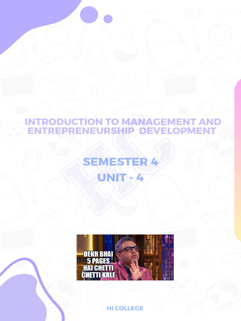 Ime Unit 4 | PDF | Entrepreneurship | Risk