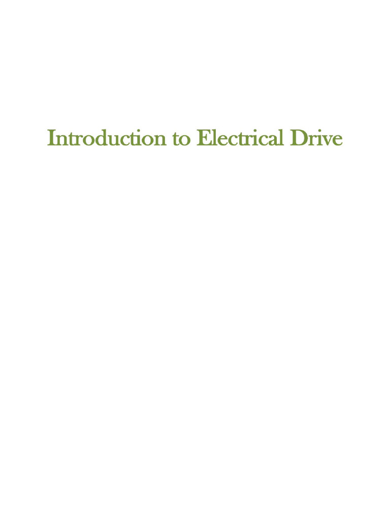 Electrical Drive - 1 | PDF