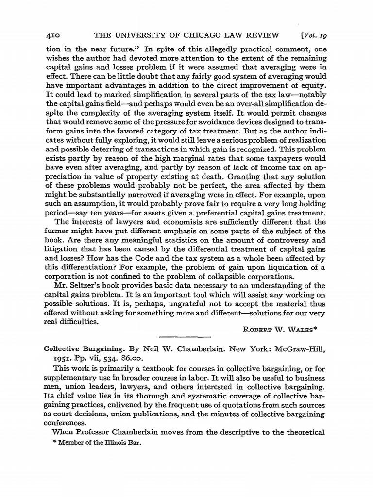 Review of - I - Collective Bargaining - I - by Neil W. Chamberlain ...