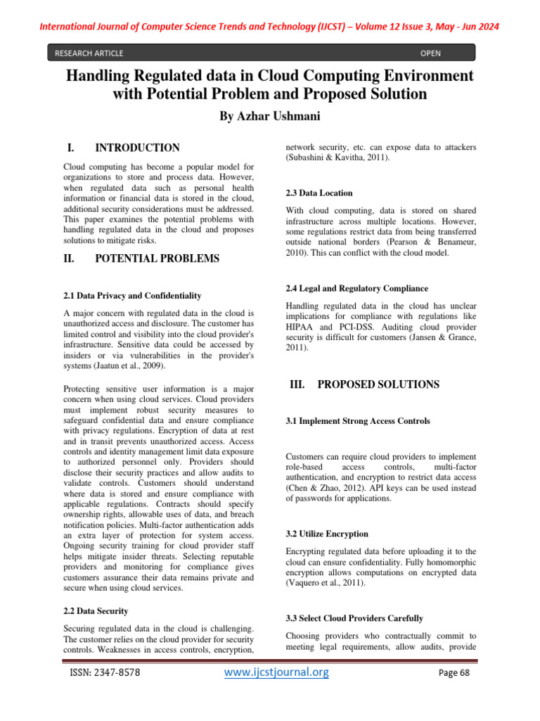Cloud Security for Regulated Data | PDF | Cloud Computing | Information ...