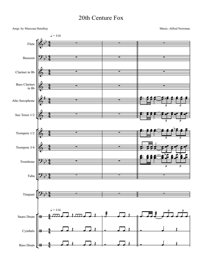 20th Centure Fox - Score and Parts | PDF | Instruments de musique ...