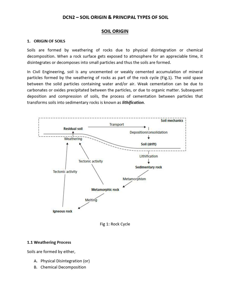 1a-Soil Origin and Principal Soil Types DCN2 | PDF | Weathering | Rock ...
