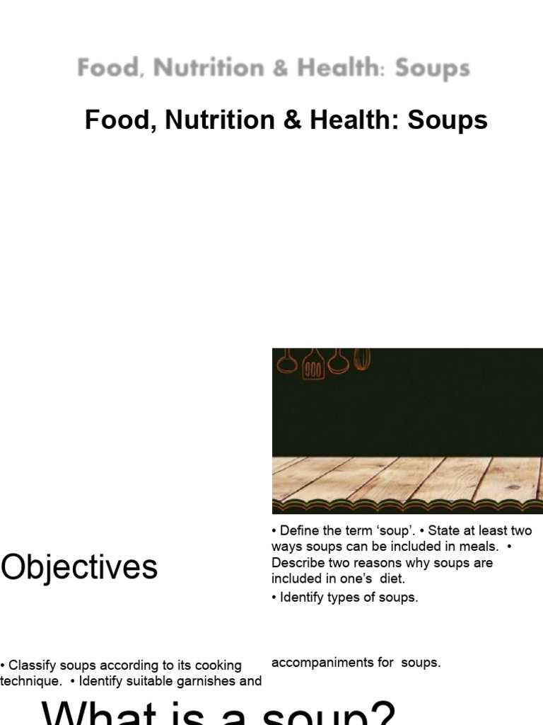 Soups NOTES | PDF | Soup | Foods