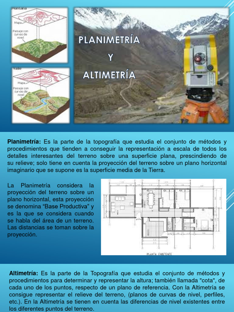 PLANIMETRIA_Y_ALTIMETRIA | Descargar gratis PDF | Medición | Topografía