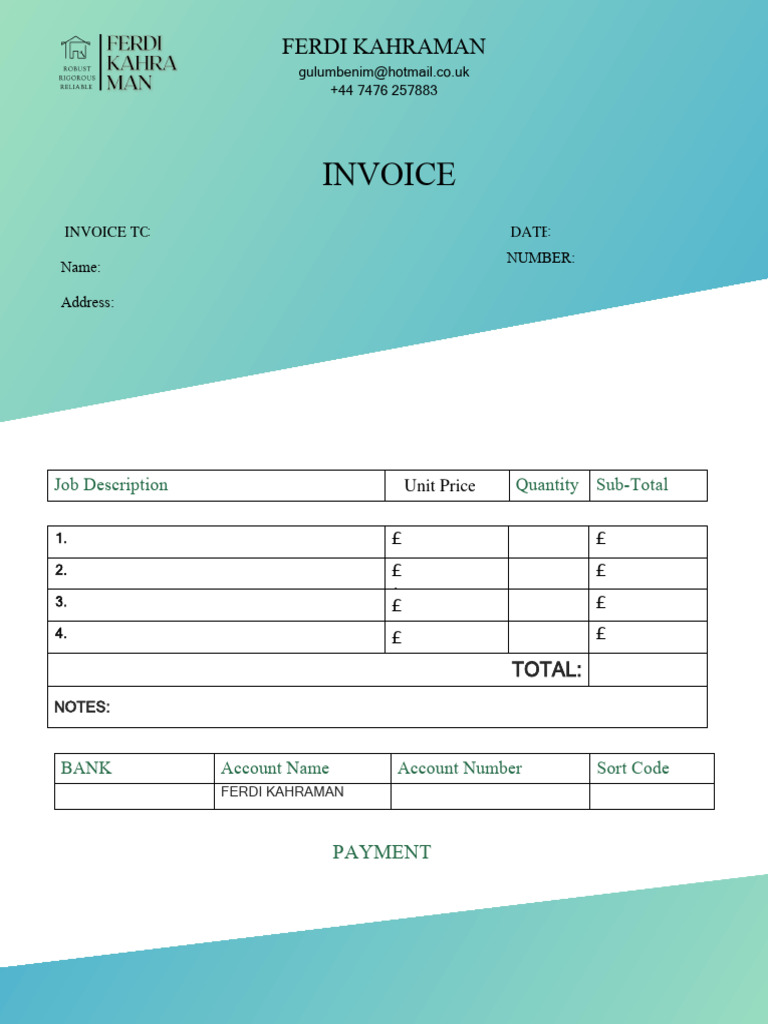 Invoice for Ferdi Kahraman | PDF