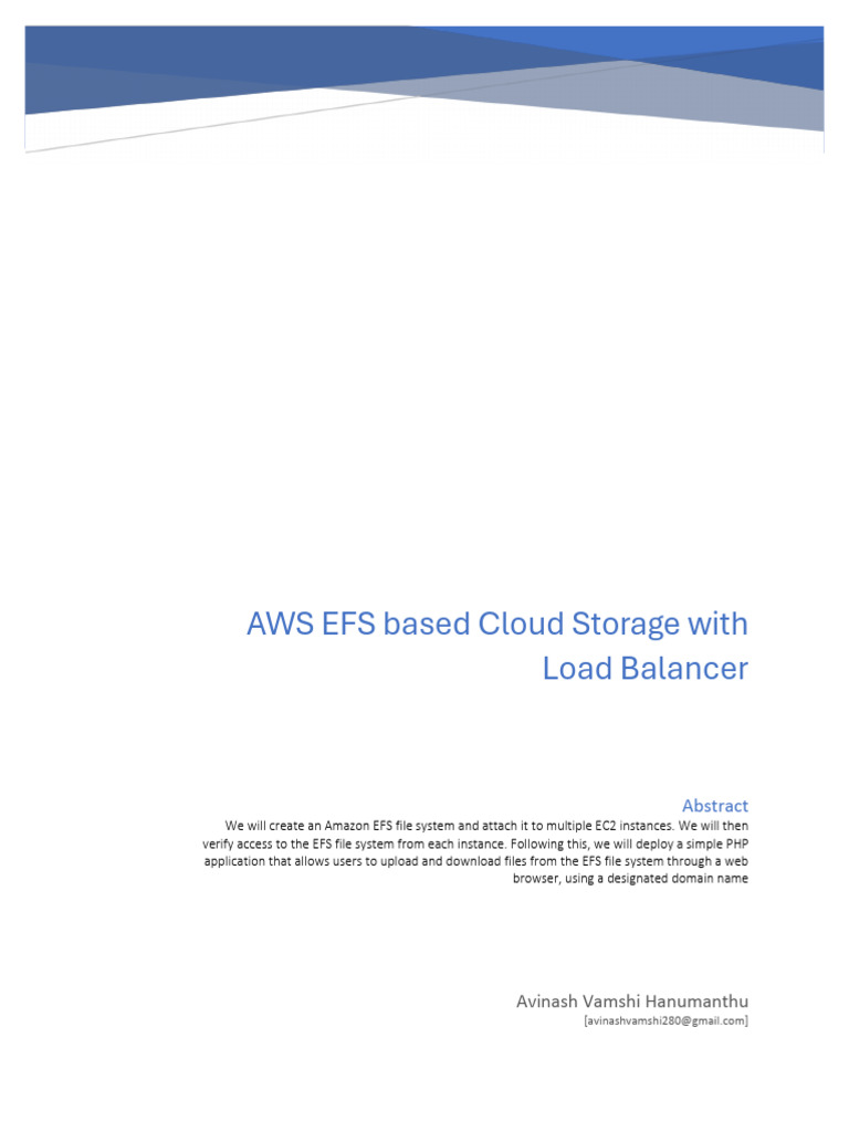 Project Documentation - EFS Based Cloud Storage | Download Free PDF | Cloud Computing | World ...
