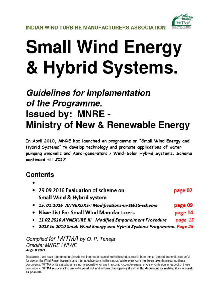 Small Wind Policy Guidelines | PDF | Specification (Technical Standard) | Wind Power
