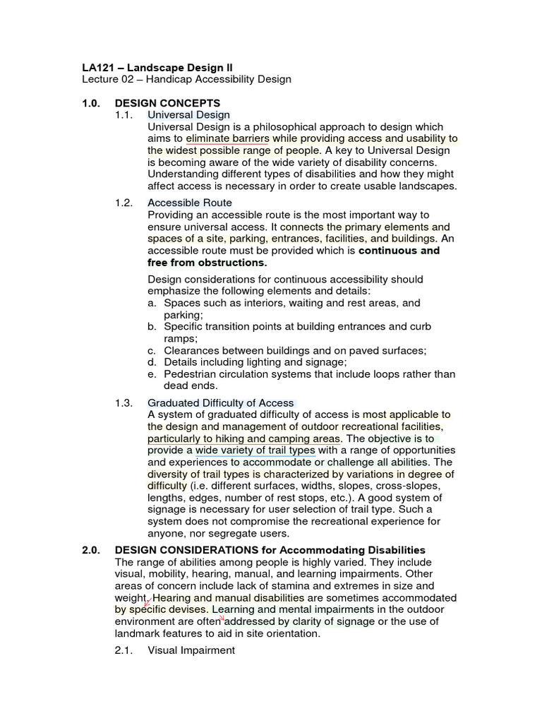 Lecture02 Handicap Accessibility Design Pdf Stairs Accessibility