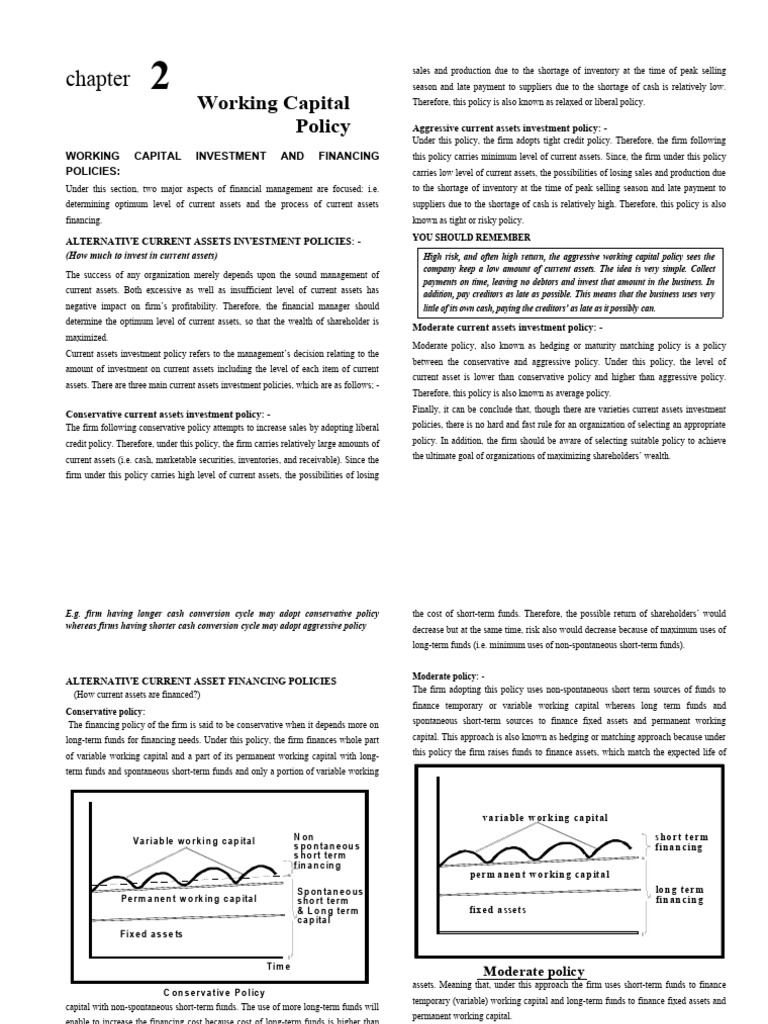 Chapter 2 Working Capital Policy | Download Free PDF | Working Capital ...