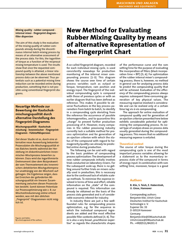 Method Mixing Rubber Eveluated | PDF | Viscosity | Temperature