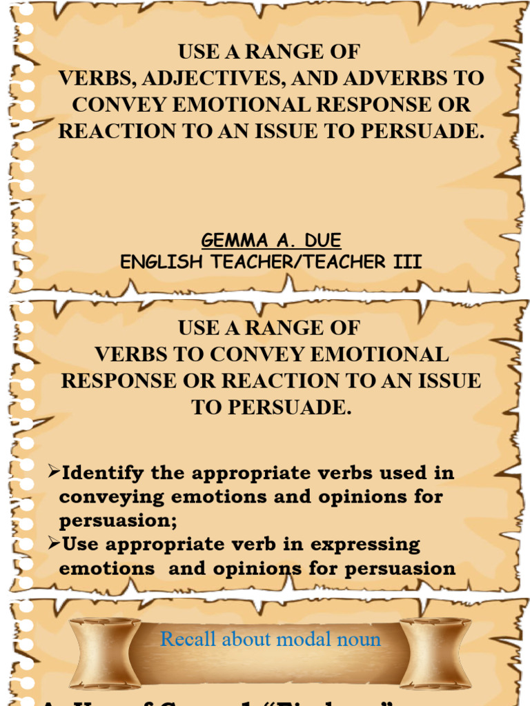 Persuasive Language Techniques Guide | PDF | Verb | Adjective