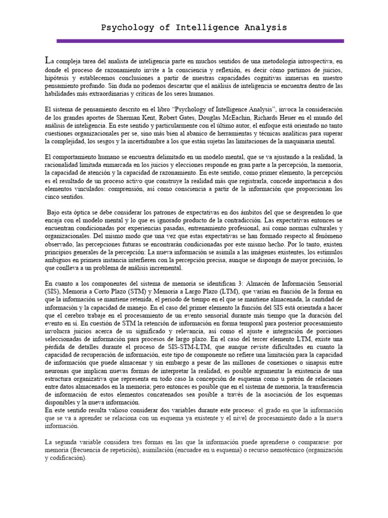 Análisis de Inteligencia y Cognición | PDF | Memoria | Inteligencia
