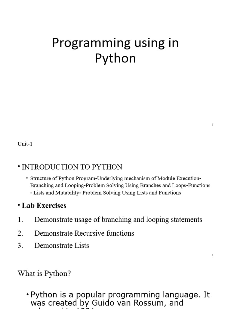 Python U1 Pdf Parameter Computer Programming Python Programming Language 4889