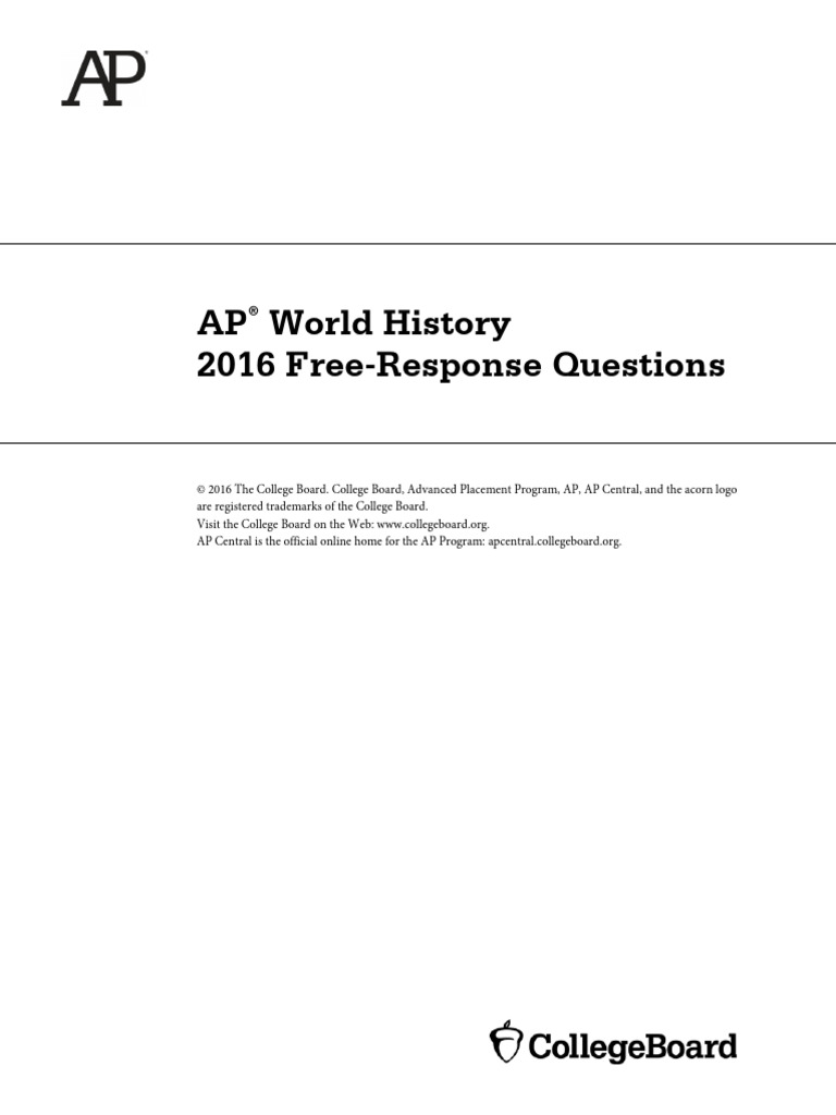 Ap16 Frq World History | PDF | Anno Domini | Advanced Placement