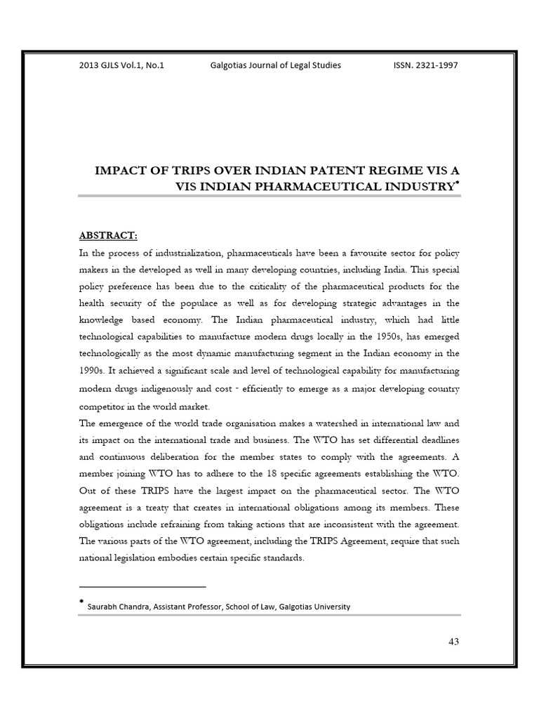 Issue 4 | PDF | Trips Agreement | Patent