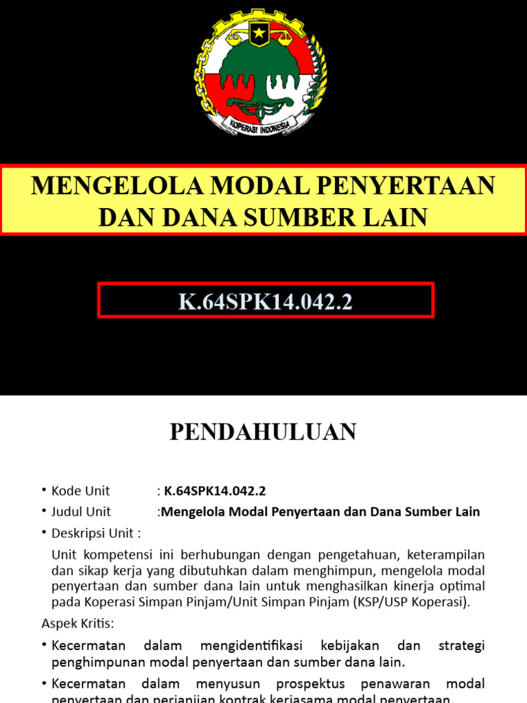 Pak Sigit - Mengelola Modal Penyertaan Dan Dana Sumber Lain | PDF | Pengelolaan Keuangan & Uang ...
