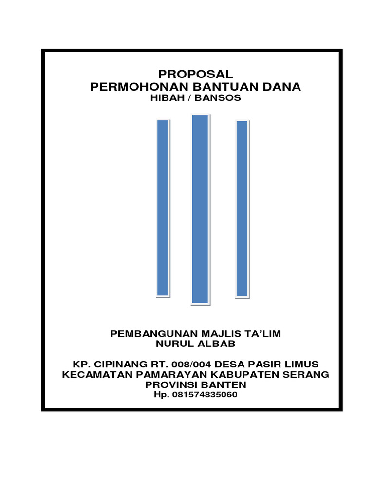 Proposal Permohonan Bantuan Dana: Hibah / Bansos | PDF