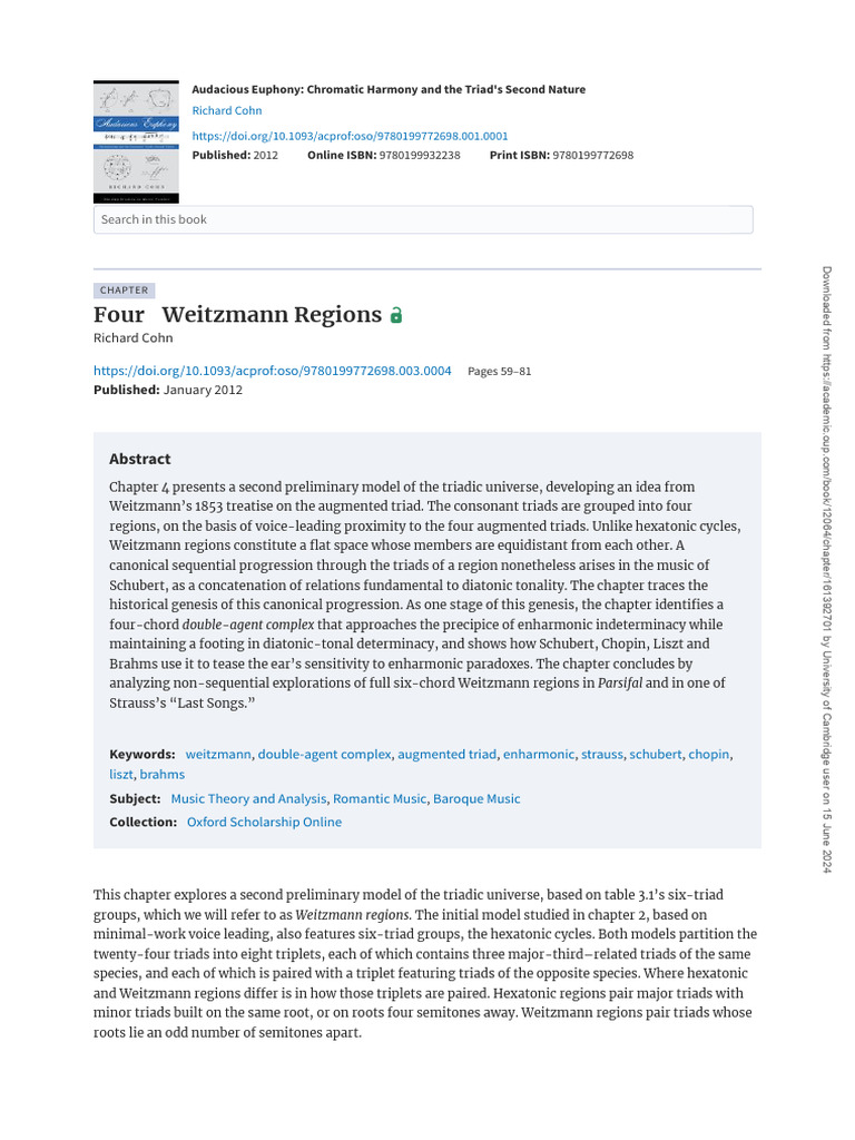 04 - Weitzmann Regions | PDF | Chord (Music) | Harmony